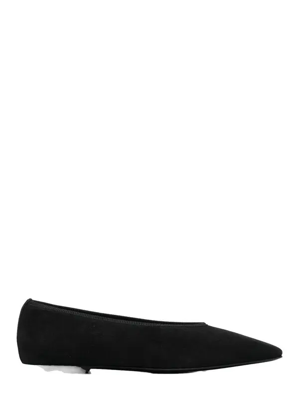 TOTEME Suede Leather Ballet Flats - Black