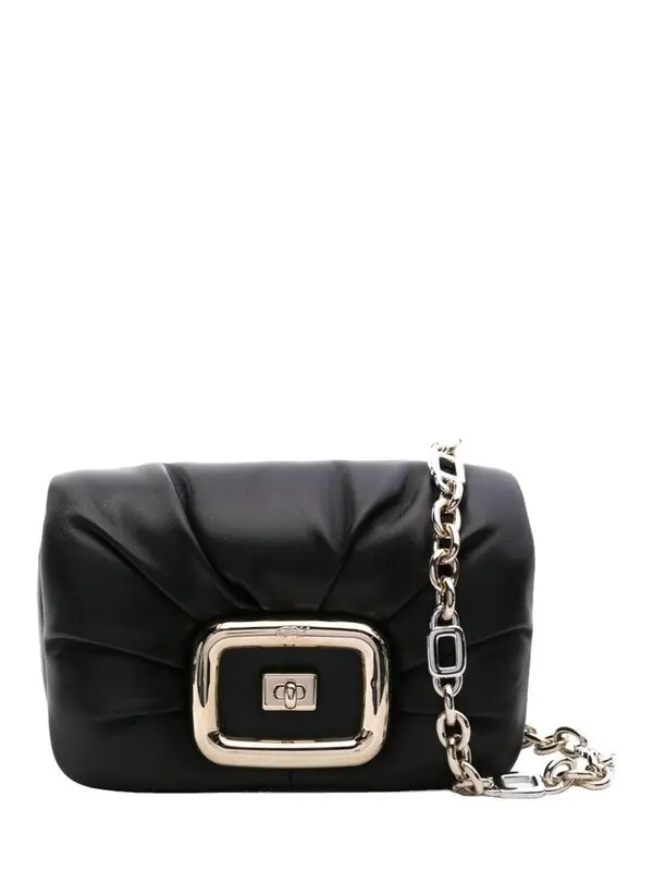 ROGER VIVIER Viv Choc Mini Leather Crossbody Bag - Black