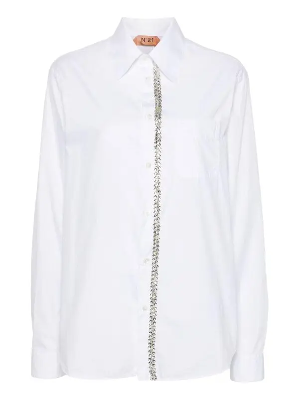 N°21 Embellished Cotton Shirt - White