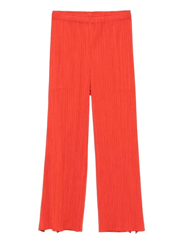 Issey Miyake Pleated Cropped Trousers - Red