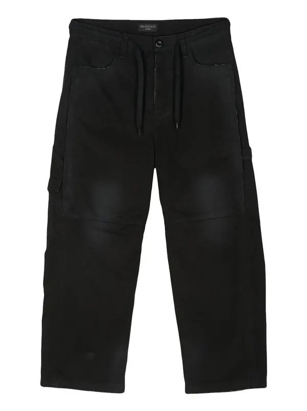 Balenciaga Cropped Cargo Trousers - Black