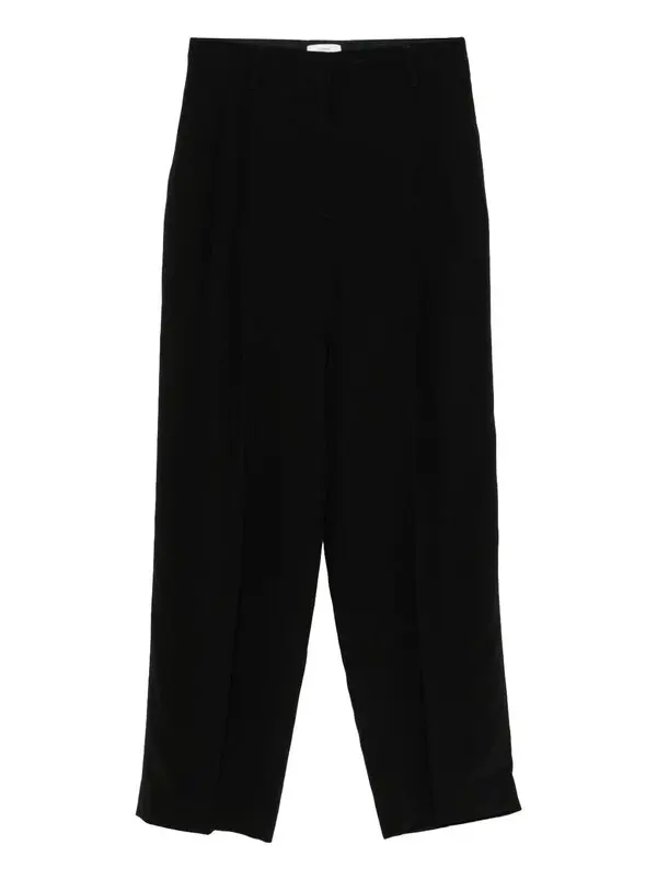 TOTEME Pleated Straight Leg Trousers - Black