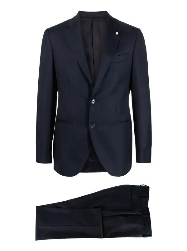 LUIGI BIANCHI Suit With Logo - Blue