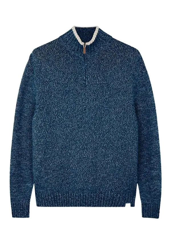 DRUMOHR Turtleneck Merino Wool Sweater - Blue