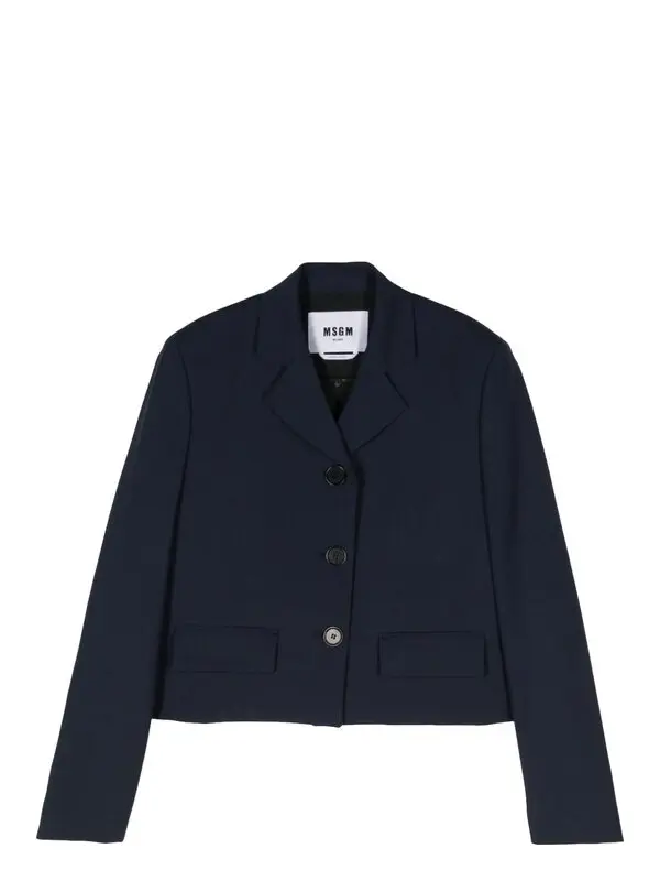 MSGM Short Jacket With Button Closure - Blue