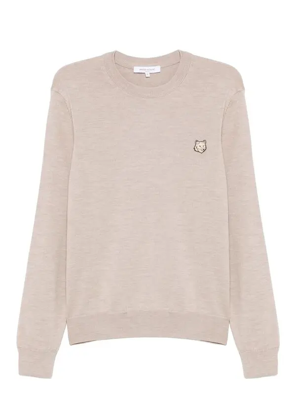 Maison Kitsuné Bold Fox Head Wool Jumper - Grey