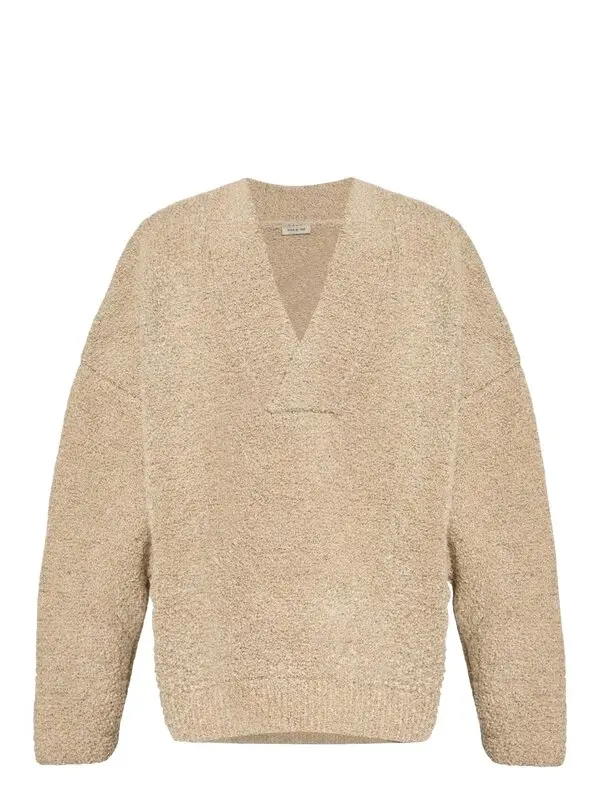 Fear Of God Overlapped V-neck Sweater - Beige