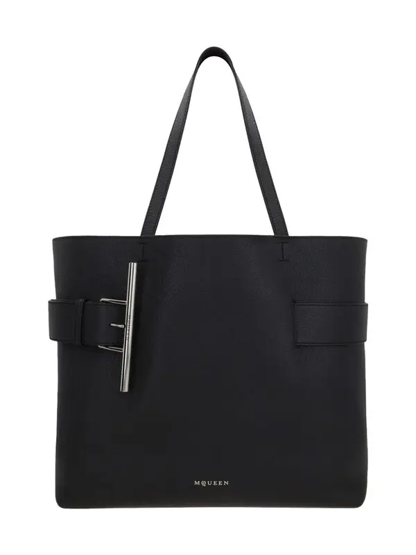 Alexander McQueen T-bar Leather Tote Bag - Black