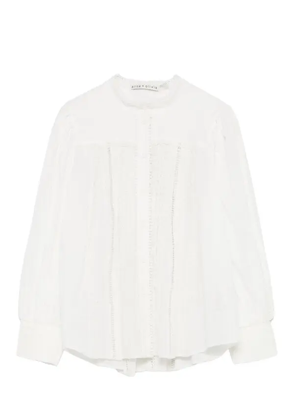 Alice + Olivia Cora Cotton Blouse - White