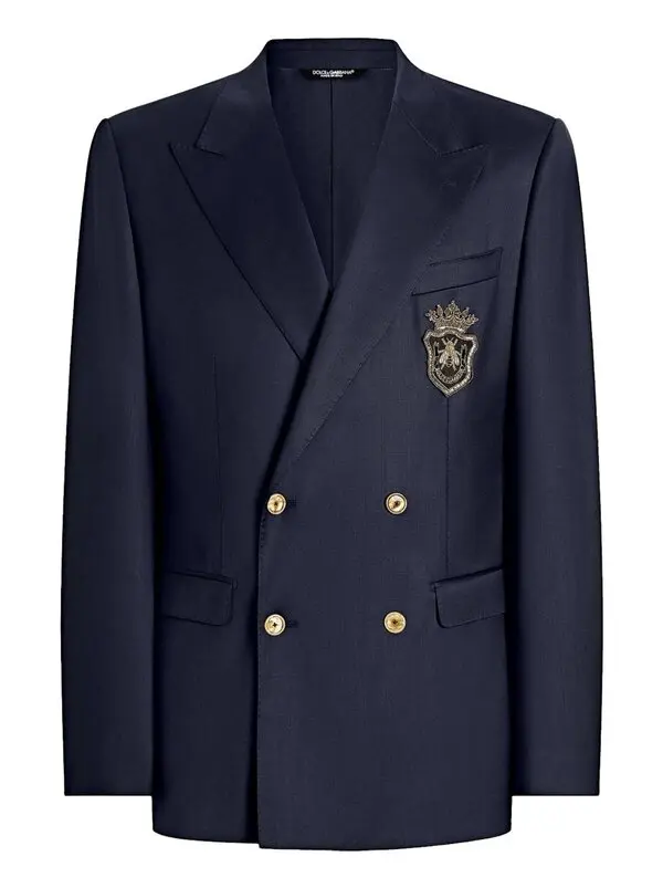 Dolce & Gabbana Blazer With Logo Application - Blue