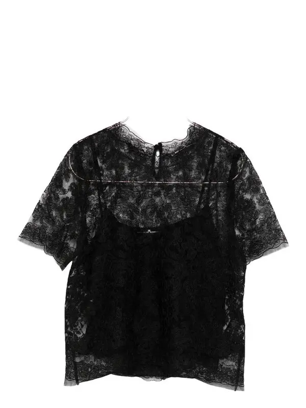 Ermanno Scervino Lace T-shirt - Black