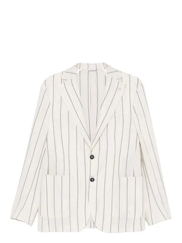 MANUEL RITZ Striped Blazer - White