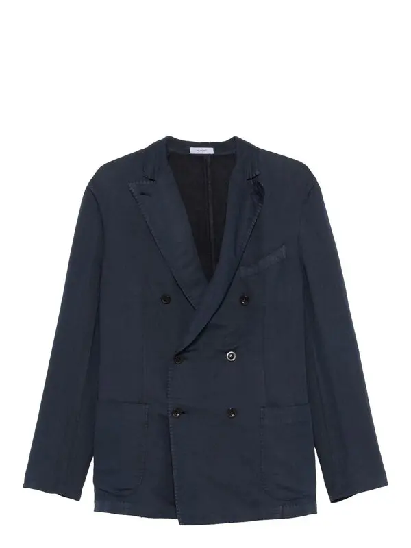 Boglioli Double-breasted Cotton Jacket - Blue