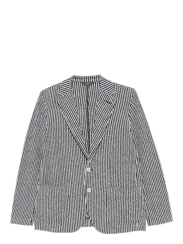 CIRCOLO 1901 Striped Cotton Jacket - Blue