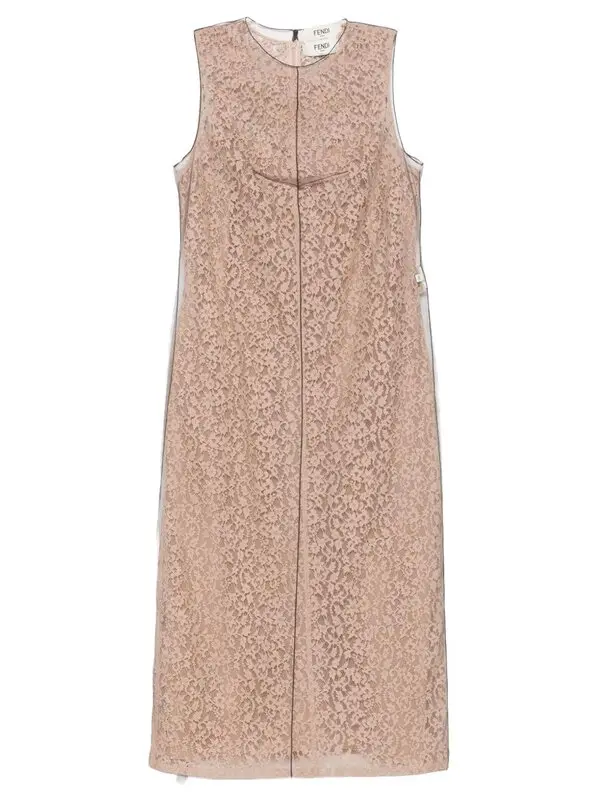 Fendi Lace Midi Dress - Pink
