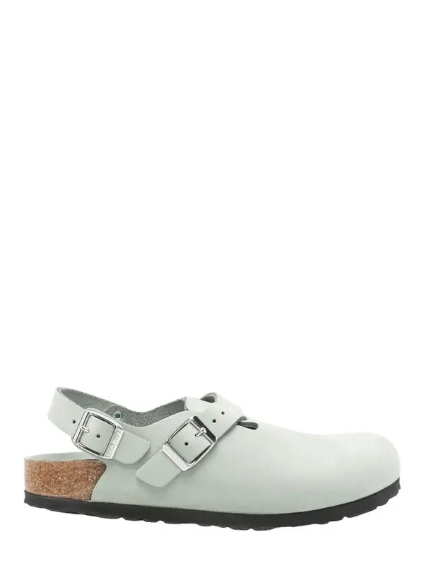 BIRKENSTOCK Tokio Leather Slippers - Grey