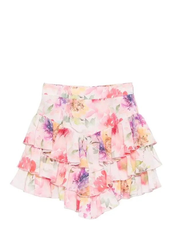 ACTUALEE Flounced Skirt - Pink