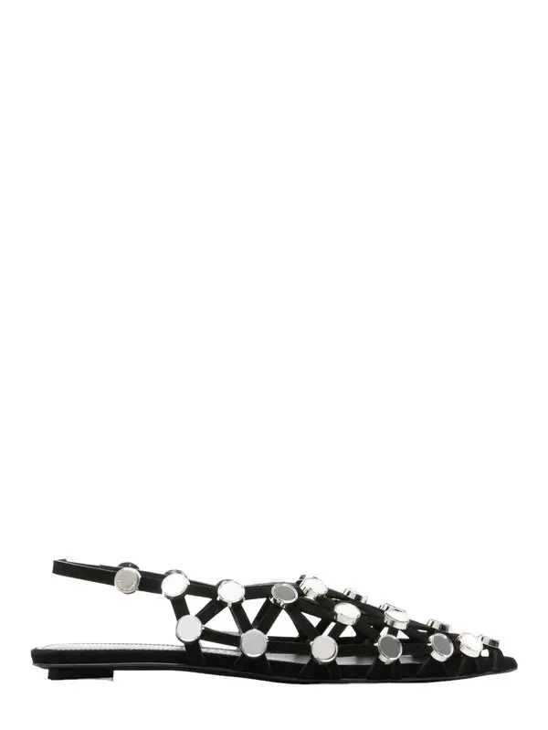Attico Grid Slingback Ballerinas - Black