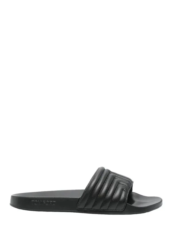 TOM FORD Leather Slippers - Black