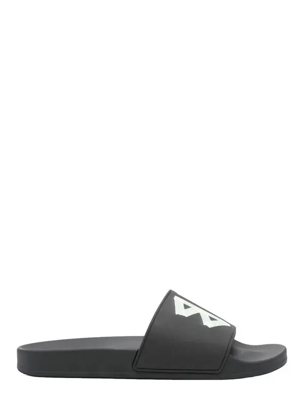 Moncler Logo Pool Slides - Black
