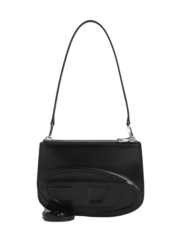 DIESEL 1dr Twin Leather Shoulder Bag - Black