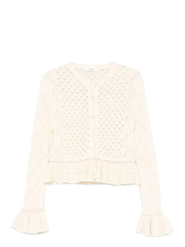 Chloé Wool And Silk Cardigan - White