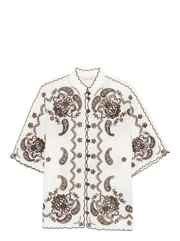 Zimmermann Ascension Embroidered Shirt - White