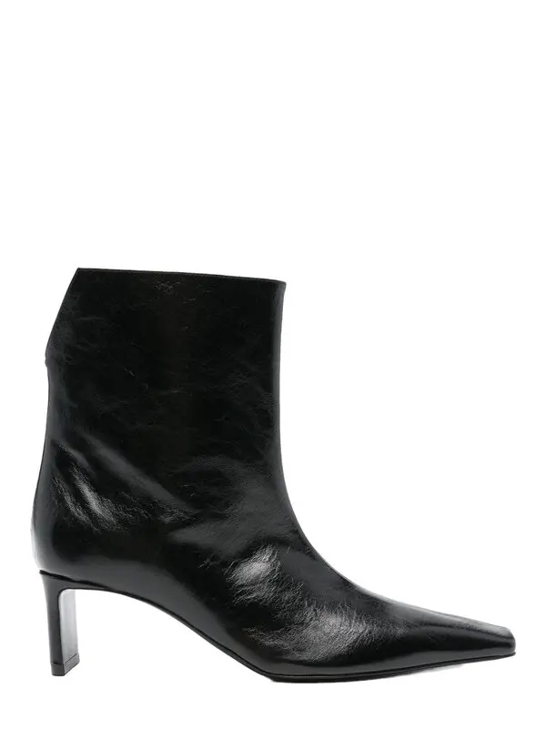 Khaite Ona Leather Ankle Boots - Black