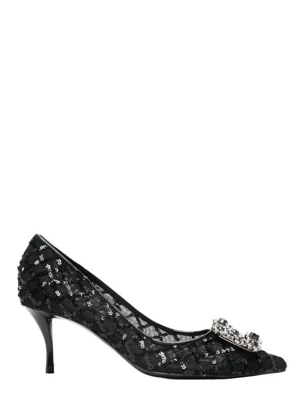 ROGER VIVIER Flower Strass Pumps - Black