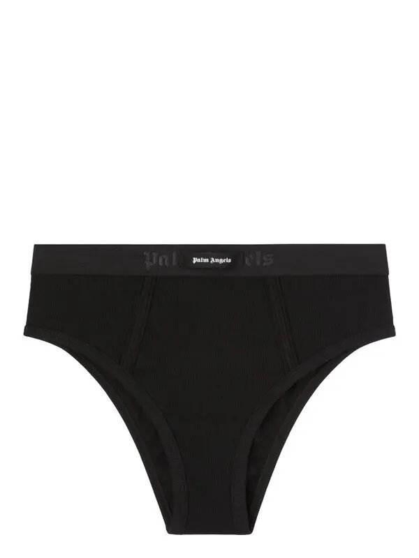 Palm Angels Logo Cotton Coulottes - Black