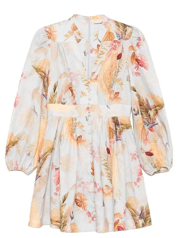 Zimmermann Ascension Printed Mini Dress - Sky Blue