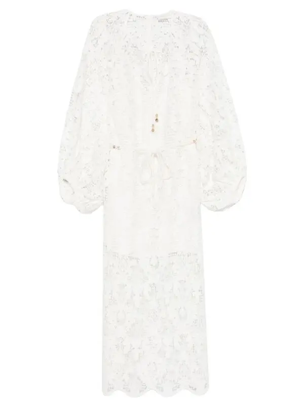 Zimmermann Coco Lace Midi Dress - White