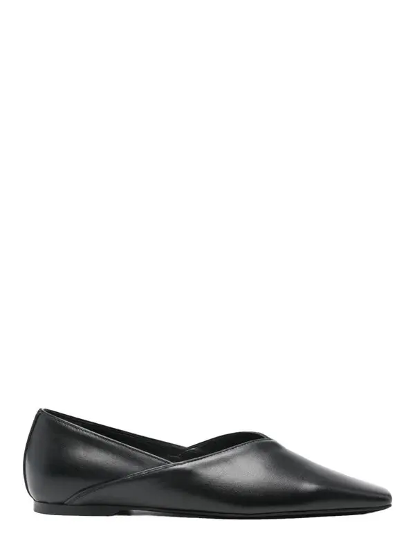 TOTEME Everyday Leather Flats - Black