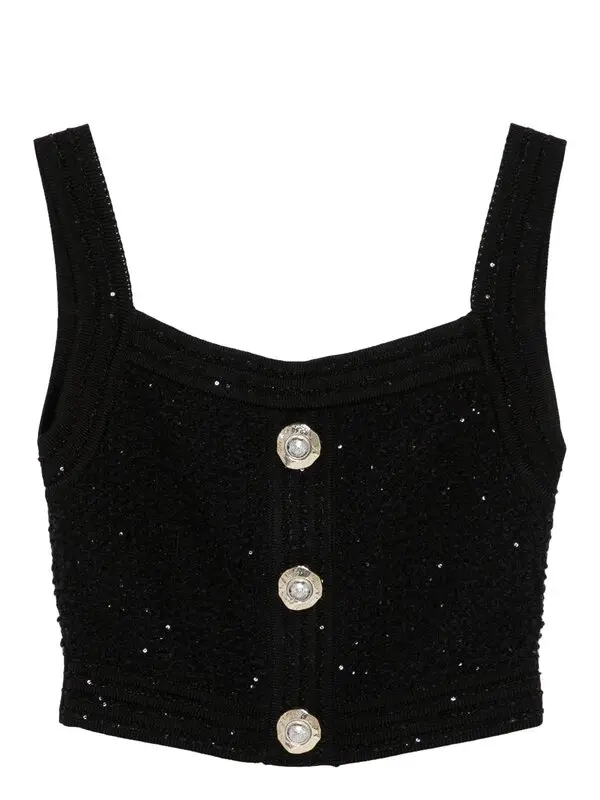 Balmain Tweed Top - Black