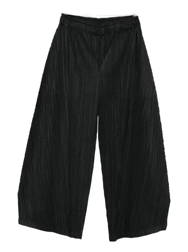Issey Miyake Pleated Wide-leg Trousers - Black
