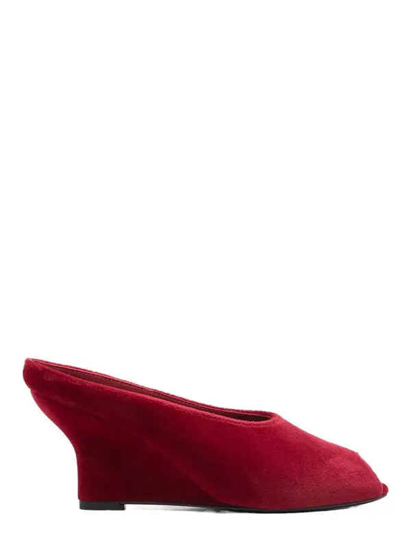 TOTEME Velvet Mules - Red