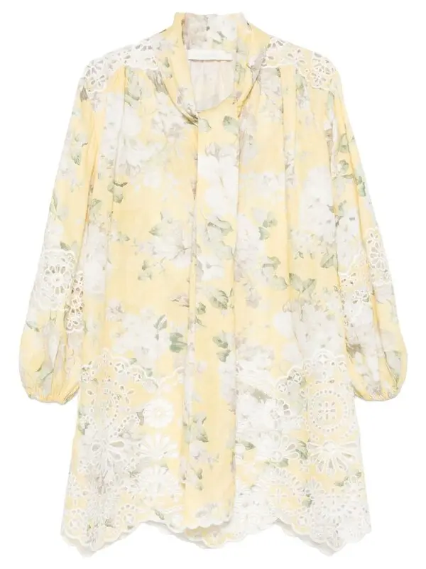 Zimmermann Acacia Linen Mini Dress - Yellow