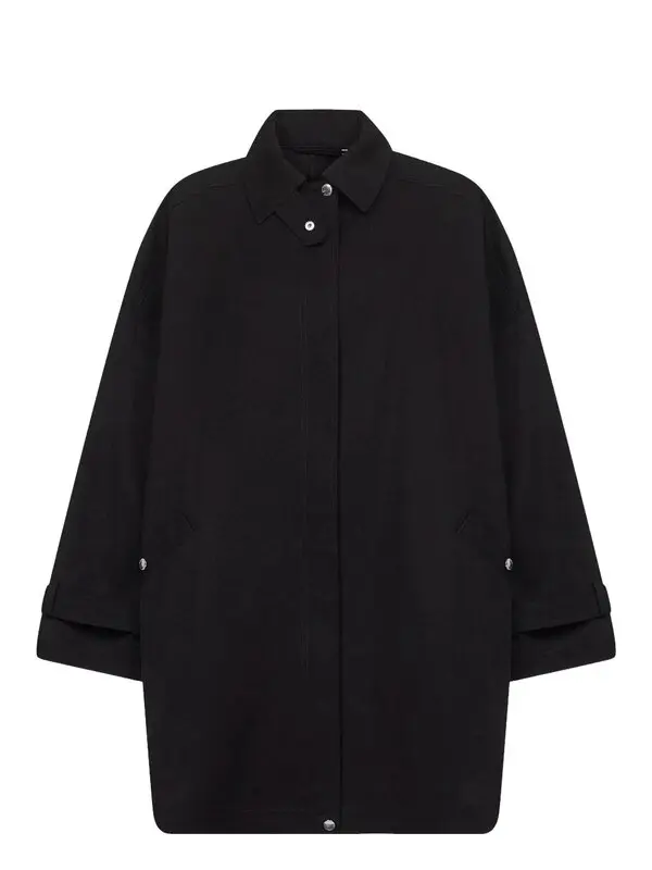 TOTEME Organic Cotton Oversized Trench Coat - Black