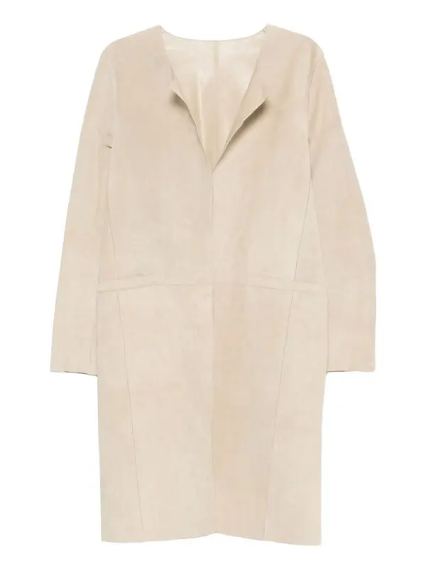 TOTEME Suede Leather Coat - White
