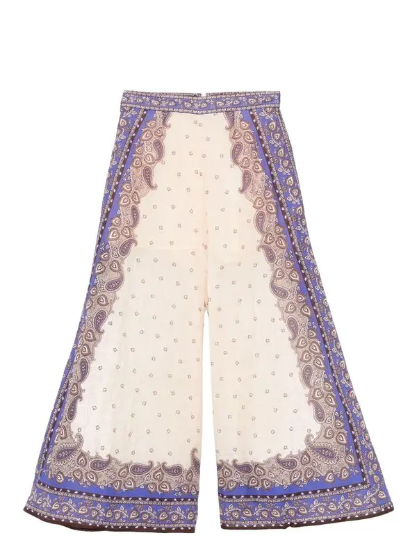 Zimmermann Printed Wide Leg Trousers - Purple