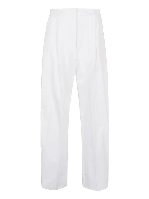 THE LATEST Cotton Trousers - White