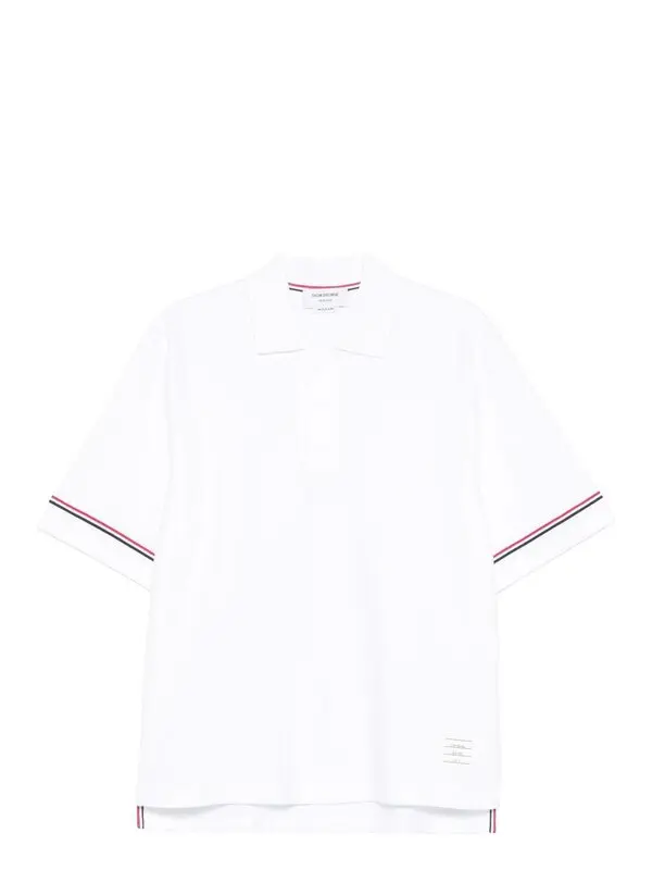 Thom Browne Rwb Cotton Polo Shirt - White