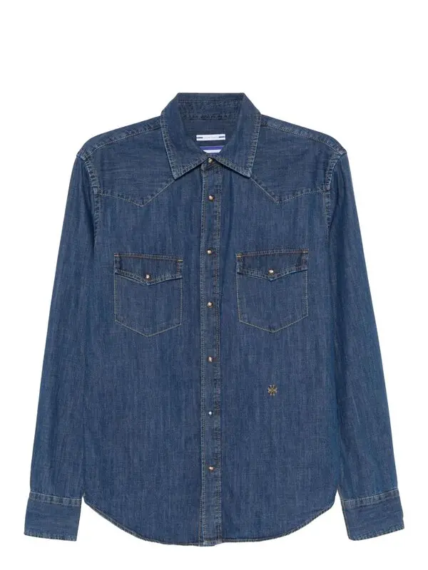 Jacob Cohen Cotton Western Shirt - Blue