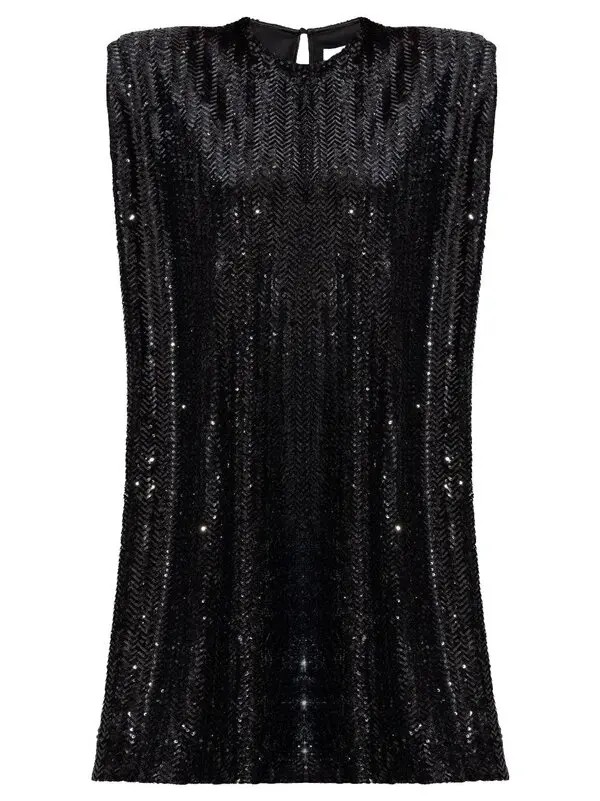 GOLDEN GOOSE Sequined Mini Dress - Black