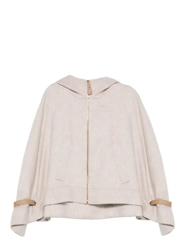 Max Mara Wool Hooded Cape - White