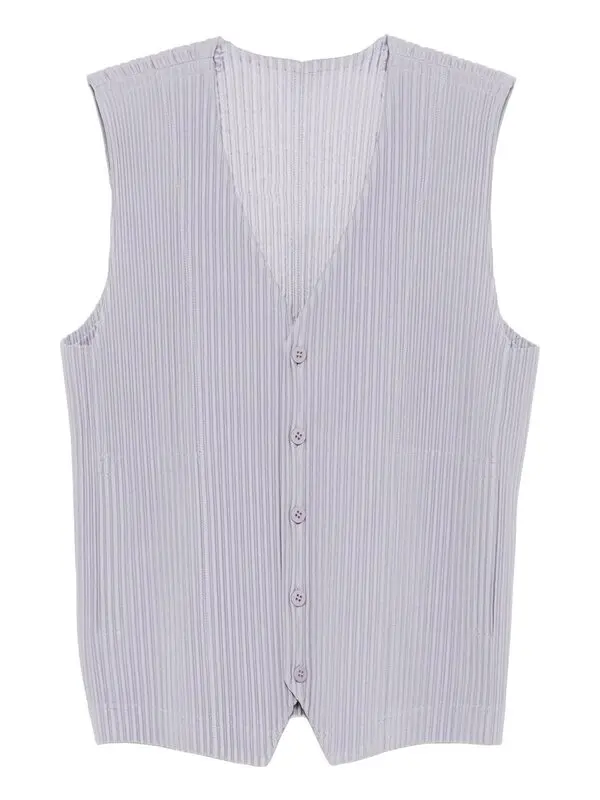 Issey Miyake Pleated Vest - Grey