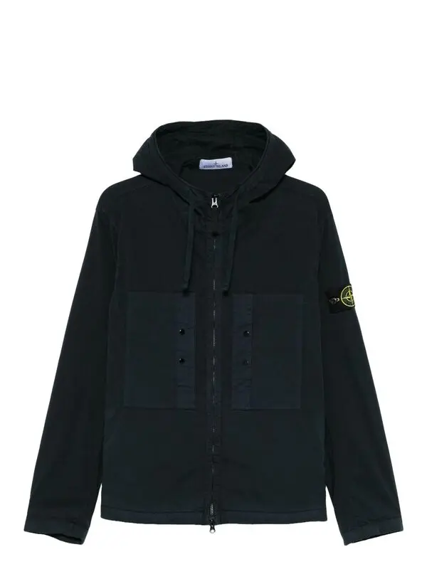 Stone Island Logo Cotton Blouson Jacket - Blue