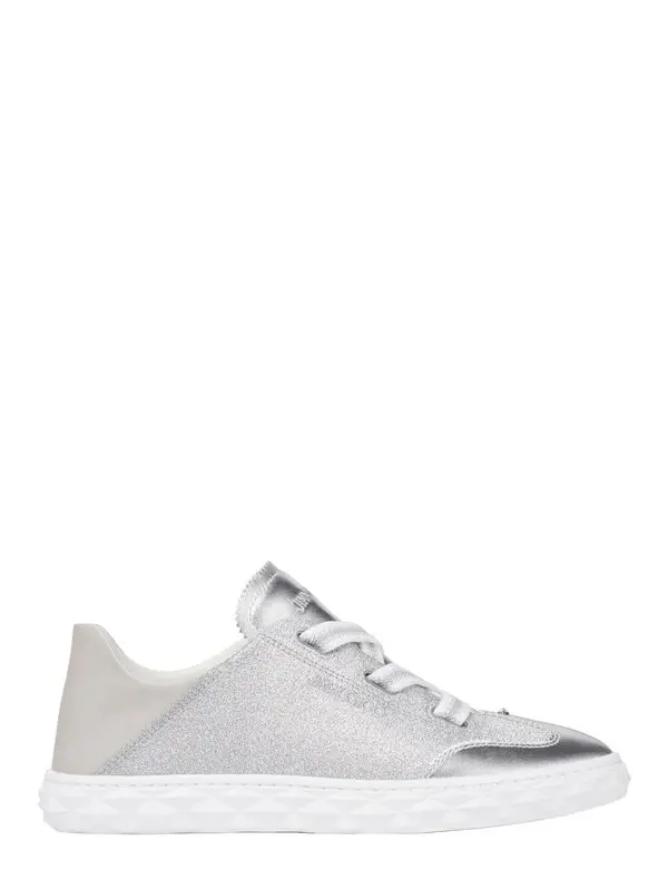 JIMMY CHOO Diamond Light Leather Sneakers - Silver