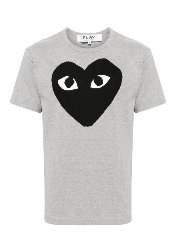 Play Comme Des Garcon Black Heart Cotton T-shirt - Grey