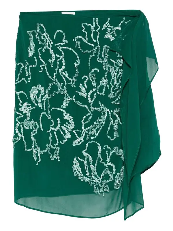 Dries Van Noten Embroidered Sima Skirt - Green
